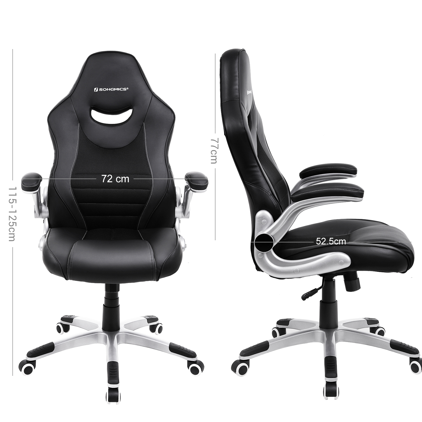 SONGMICS Siège de Bureau Pivotant, Fauteuil Ergonomique, avec ... SONGMICS Siège de Bureau Pivotant, Fauteuil Ergonomique, avec ...